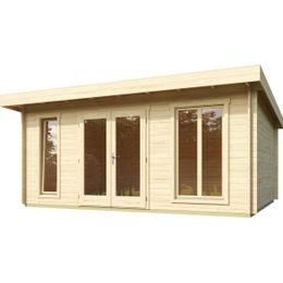 Gartenhaus Lasita Maja "DORSET", beige (naturbelassen), Fu&szlig;boden im Gartenhaus, ohne Dacheindeckung, Massivholz, Gartenh&auml;user, Gartenhaus