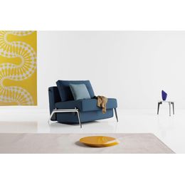Sessel INNOVATION LIVING &trade; "CUBED Schlafsessel F&uuml;&szlig;e chrom gl&auml;nzend, Breite 95cm", blau, B:97cm H:78cm T:96cm, Sessel, Sessel