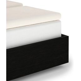 Spannbettlaken HECKETT & LANE "Elementi Split-Topper", wei&szlig; (off, wei&szlig;), B:200cm L:200cm, Mako-Satin, Obermaterial: 100% Baumwolle, Bettlaken, Spannbettlaken, Laken aus 100% Baumwolle, hochwertiges Mako-Satin, Betttuch ab 90x200