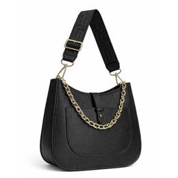 Schultertasche "M&uuml;nchen", Damen, Gr. B/H/T: 30cm x 30cm x 9cm onesize, schwarz, Leder, Collezione Alessandro, Taschen Schultertasche, aus Rindsleder, Made in Italy