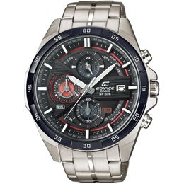 Chronograph CASIO EDIFICE, silber (rot, schwarz, silberfarben), Armbanduhren, Herren, Chronograph, Quarzuhr,Armbanduhr,Herrenuhr,bis 10 bar wasserdicht, Edelstahlarmband