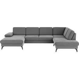 Sit & More Wohnlandschaft SIT & MORE "Morris Jubi", grau, B:335cm H:82cm T:212cm, 95% Polyester 5% Polyamid, Sofas, Wohnlandschaft, wahlweise mit Armteilverstellung, Bettfunktion & Bettkasten