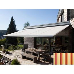 Kassettenmarkise Wismar "Classic S-Compact", beige (beige, rot), B:600cm, Polyacryl, Markisen, Breite: 600 cm, Ausfall: 300 cm