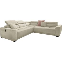 Jockenh&ouml;fer Wohnlandschaft, B:292cm T:113cmbraun, beige 430, 28, JOCKENH&Ouml;FER GRUPPE, Korpus: 100% Polyester;Kissen: 100% Polyester, Sofas, "Monza L-Form, B: