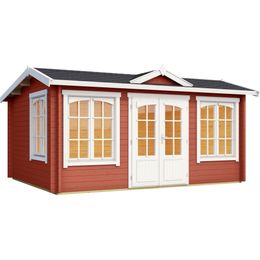 Gartenhaus Lasita Maja "WINDSOR", rot (schwedenrot), Fu&szlig;boden im Gartenhaus, ohne Dacheindeckung, Massivholz, Gartenh&auml;user, Gartenhaus