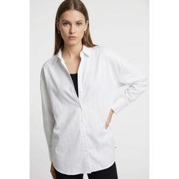 Jacqueline de Yong Hemdbluse JDY "JDYVESPER L/S LOOSE SHIRT WVN NOOS", Damen, Gr. L, wei&szlig;, Web, Obermaterial: 60% Polyester, 40% Baumwolle, unifarben, l&auml;ssig geschnitten Po-bedeckend, weit 1-Knopf-Manschette, Blusen Hemdbluse