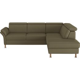 Ecksofa Home Affaire "Calypso L-Form", gr&uuml;n (olive), B:259cm H:85cm T:227cm, 100% Polyester, Sofas, Ecksofa, mit Relaxfunktion motorisch im Sofa 2,5- Sitzer