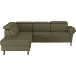 Ecksofa Home Affaire "Calypso L-Form", gr&uuml;n (olive), B:259cm H:85cm T:227cm, 100% Polyester, Sofas, Ecksofa, mit Relaxfunktion motorisch im Sofa 2,5- Sitzer
