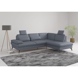 Sit & More Ecksofa SIT & MORE "Morris L-Form, inkl. Sitztiefenverstellung", bunt (graublau), B:262cm H:82cm T:212cm, Sofas, Ecksofa, wahlweise mit Armteilverstellung, Bettfunktion & Bettkasten