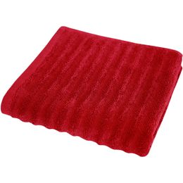Handtuch Dyckhoff "Wellenstreifen", rot, B:50cm L:100cm, Frottier, Obermaterial: 100% Baumwolle, Handt&uuml;cher