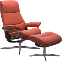 Relaxsessel stressless "View", braun (henna), B:82cm H:109cm T:81cm, Sessel, Relaxsessel, mit Cross Base, Gr&ouml;&szlig;e S, M & L, Holzakzent Schwarz