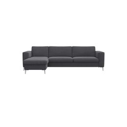 Ecksofa FLEXLUX "Fiore, super Sitzkomfort durch Kaltschaum im Sitz, L-Form", grau (dervit grau), B:262cm H:85cm T:92cm, 100% Polyester, Sofas, Ecksofa, breite Armlehnen, Kaltschaum, F&uuml;&szlig;e Alu