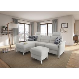 Sit & More Ecksofa SIT & MORE "Palmera L-Form, B: 244 cm", silber, B:244cm H:89cm T:163cm, 100% Polyester, Sofas, Ecksofa, optional Bettfunktion & Bettkasten, Federkern
