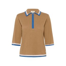 Cream Pullover 'CRBessa' Damen Gr&ouml;&szlig;e XXL camel / saphir / wei&szlig;