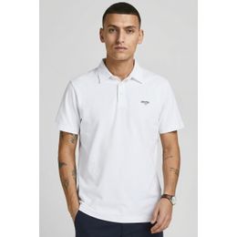 Jack & Jones Poloshirt JACK & JONES "JPRBLATYLER SS POLO", Herren, Gr. M, hellwei&szlig;, Jersey, Obermaterial: 96% Baumwolle, 4% Elasthan, unifarben, regular fit normal, ohne Ausschnitt, Shirts