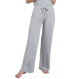 Relaxhose Tom Tailor "Manila", Damen, Gr. 44, N-Gr, grau, Single Jersey, Obermaterial: 95% Viskose, 5% Elasthan, meliert, bequem lang, Hosen Relaxhose, Bindeband, Seitentaschen, breiter Bund, Viskosemix, k&uuml;hlend, bequem