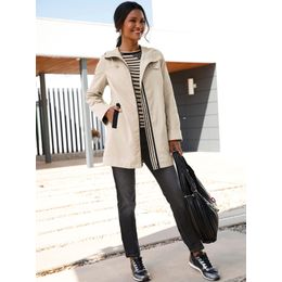 Langjacke Classic Basics, Damen, Gr. 42, beige (sand), 100% Polyester, gemustert, mehrfarbig, Jacken Langjacke