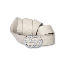 Koppelg&uuml;rtel Silbergift "Koppelg&uuml;rtel mit raffiniert gestylter Rautenoptik", Damen, Gr. 85, beige, Rindsleder, G&uuml;rtel Koppelg&uuml;rtel