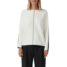 Strickpullover s.Oliver BLACK LABEL, Damen, Gr. 36, wei&szlig;, Strick, Obermaterial: 70% Viskose, 30% Polyamid, regular fit normal, U-Boot-Ausschnitt, Fledermaus&auml;rmel, Pullover Strickpullover, mit Colour-Blocking