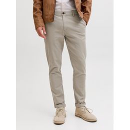 Jack & Jones Chinos JACK & JONES "JPSTMARCO JJFURY ANA", Damen, Gr. 34, L&auml;nge 34, vetiver, Web, Obermaterial: 98% Baumwolle, 2% Elasthan, unifarben, slim fit normal, Hosen, Baumwollmischung, slim fit