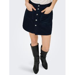 Jacqueline de Yong Cordrock JDY "JDYSHIRAZ CORDUROY SKIRT PNT DIA", Damen, Gr. M (38), blau (night sky), Cord, Obermaterial: 100% Baumwolle, unifarben, kurz, R&ouml;cke