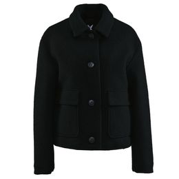 Fuchs & Schmitt Wolljacke FUCHS SCHMITT "Wolljacke", Damen, Gr. 44, schwarz, Web, Obermaterial: 75% Wolle, 25% Polyester, unifarben, regular fit normal, Rundhals, eingesetzt gerader Abschluss, Jacken, Mit Rundhalsausschnitt