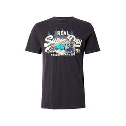 Superdry & Co T-Shirt 'NEW YORK' Herren Gr&ouml;&szlig;e XXL aqua / hellblau / anthrazit / wei&szlig;