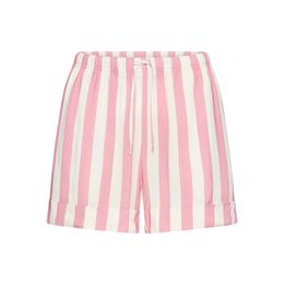 Schlafshorts s.Oliver, Damen, Gr. 36, N-Gr, mauve gestreift, Web, Obermaterial: 100% Viskose, gestreift, loose fit kurz, Hosen, mit breitem Aufschlag am Saum