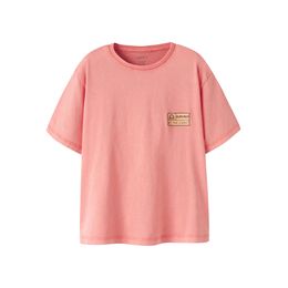 Kurzarmshirt name it "NKMFANDEL SS NREG TOP NOOS", Jungen, Gr. 104, peach echo, Jersey, Obermaterial: 100% Baumwolle, unifarben, normal, Rundhals, Shirts, Baumwolle, mit Druck