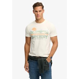 Superdry & Co T-Shirt Herren Gr&ouml;&szlig;e S gr&uuml;n / wollwei&szlig;
