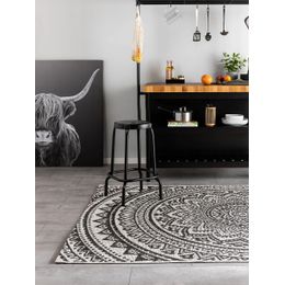 benuta Nest In- & Outdoor-Teppich Cleo Wei&szlig;/Schwarz 120x170 cm - Teppich f&uuml;r Balkon, Terrasse & Garten
