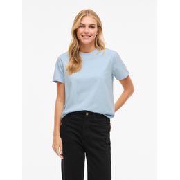 Kurzarmshirt Vila "VINORA S/S T-SHIRT - NOOS", Damen, Gr. XS, nantucket breeze, Jersey, Obermaterial: 96% Baumwolle, 4% Elasthan, unifarben, regular fit normal, Rundhals, Shirts, Baumwollmischung, regular fit
