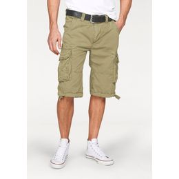 Cargobermudas Alpha Industries "Jet Short", Herren, Gr. 34, N-Gr, gr&uuml;n (helloliv), Web, Obermaterial: 100% Baumwolle, unifarben, normal knieumspielend, Hosen