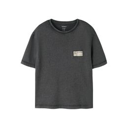 Kurzarmshirt name it "NKMFANDEL SS NREG TOP NOOS", Jungen, Gr. 104, schwarz detail:with pure cashmere patch, Jersey, Obermaterial: 100% Baumwolle, unifarben, normal, Rundhals, Shirts, Baumwolle, mit Druck
