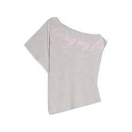 Bershka T-Shirt Damen Gr&ouml;&szlig;e XS grau / rosa