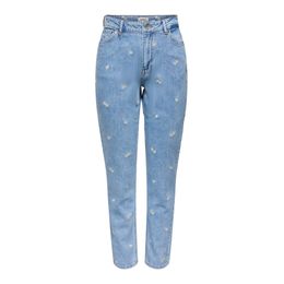 Only Jeans 'ONLJAGGER' Damen Gr&ouml;&szlig;e 26 blue denim / gelb / wei&szlig;