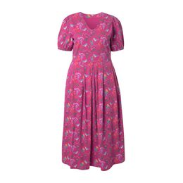Ulla Popken Kleid Damen Gr&ouml;&szlig;e 42 gr&uuml;n / beere / rosa Winterkleid