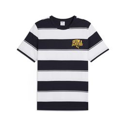 T-Shirt Puma "CLASS STRIPED TEE", Herren, Gr. M, blau (new navy), Jersey, Obermaterial: 100% Baumwolle, unifarben, regular fit normal, Rundhals, Shirts T-Shirt, Regular Fit, Rundhalsausschnitt, mit Streifenprint, Kurzarm