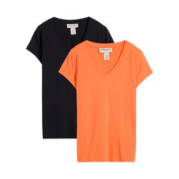 T-Shirt bonprix, Damen, Gr. 52/54 (XXL), schwarz, mango, Obermaterial: 100% Baumwolle, loose fit, Shirts T-Shirt, lockere Passform, Kurzarm, f&uuml;r Fr&uuml;hling und Sommer, Topseller