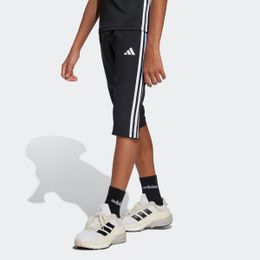 Trainingshose adidas Performance "TIRO 25 ESSENTIALS KIDS 3/4-, GEWEBT", Damen, Gr. 176, N-Gr, schwarz-wei&szlig; (schwarz, wei&szlig;,), Obermaterial: 86% Polyester, 14% Elasthan, 3/4-L&auml;nge, Hosen Trainingshose