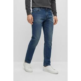 OLYMP Herren 5-Pocket-Jeans "Oskar", blau, Gr. 33, Denim/Jeans, Obermaterial: 98% Baumwolle, 2% Elasthan, Jeans