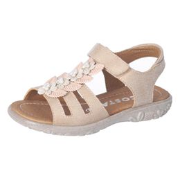 Sandalette Ricosta "Clara WMS: mittel", M&auml;dchen, Gr. 29, beige, Lederimitat, festlich, Schuhe Sandalette, Sandale mit Klett, WMS-System, Leder, Gr&ouml;&szlig;enschablone zum Download