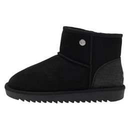 Schlupfboots Kangaroos "K-UK HOLY", M&auml;dchen, Gr. 36, schwarz (jet schwarz), Textil, Schuhe Schlupfboots, gef&uuml;ttert