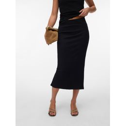 V&eacute;ro Moda Maxirock VERO MODA "VMRUBY NW ANKLE SKIRT JRS NOOS", Damen, Gr. M, schwarz, Rippware, Obermaterial: 93% Baumwolle, 7% Elasthan, unifarben, figurbetont lang, R&ouml;cke Maxirock, elastische Baumwollmischung, Gehschlitz