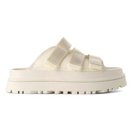 UGG Australia Pantolette UGG "GOLDENGLOW SLIDE", Damen, Gr. 10 (41), beige (creme), Synthetik, Textil, unifarben, Schuhe Pantolette, Plateauschuh, Sandale, Flats mit Fu&szlig;bett