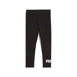 Leggings Puma "ESS NO. 1 LOGO LEGGINGS PS", M&auml;dchen, Gr. 110, N-Gr, schwarz (Puma schwarz), Jersey, Obermaterial: 95% Baumwolle, 5% Elasthan, unifarben, schmal normal, Hosen Leggings, mit elastischem Bund, schmale Passform, sportlicher Stil