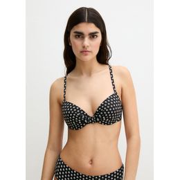 Marc O'Polo Bandeau-Bikini-Top MARC O'POLO "Palm Geo Print", Damen, Gr. 85, Cup B, schwarz geo print, Obermaterial: 84% Polyamid, 16% Elasthan, Bikini-Oberteile Bandeau-Bikini-Top