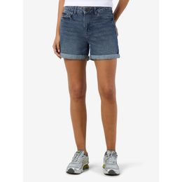 Shorts Noisy may "NMSMILEY NW SHORTS VI060MB NOOS", Damen, Gr. L, N-Gr, medium blau denim, Web, Obermaterial: 100% Baumwolle, unifarben, relaxed fit ca. Mitte Oberschenkel, Hosen Shorts