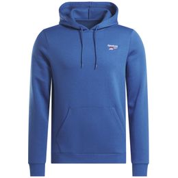 Kapuzensweatshirt Reebok "Reebok IDENTITY SMALL LOGO FLEECE H", Herren, Gr. S, blau (twilight blu), Obermaterial: 70% Baumwolle, 30% Polyester, Sweatshirts Kapuzensweatshirt