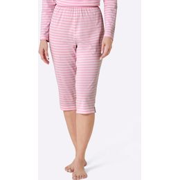 w&auml;schepur Caprihose W&Auml;SCHEPUR, Herren, Gr. 36/38, Normalgr&ouml;&szlig;en, ros&eacute;, wei&szlig;, geringelt, 100% Baumwolle, gemustert, gestreift, Hosen Caprihose